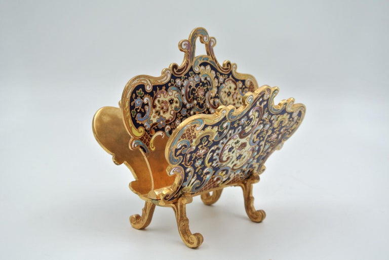 Early 20th Century Cloisonné Bronze Desk Set in Napoleon III Style For ...