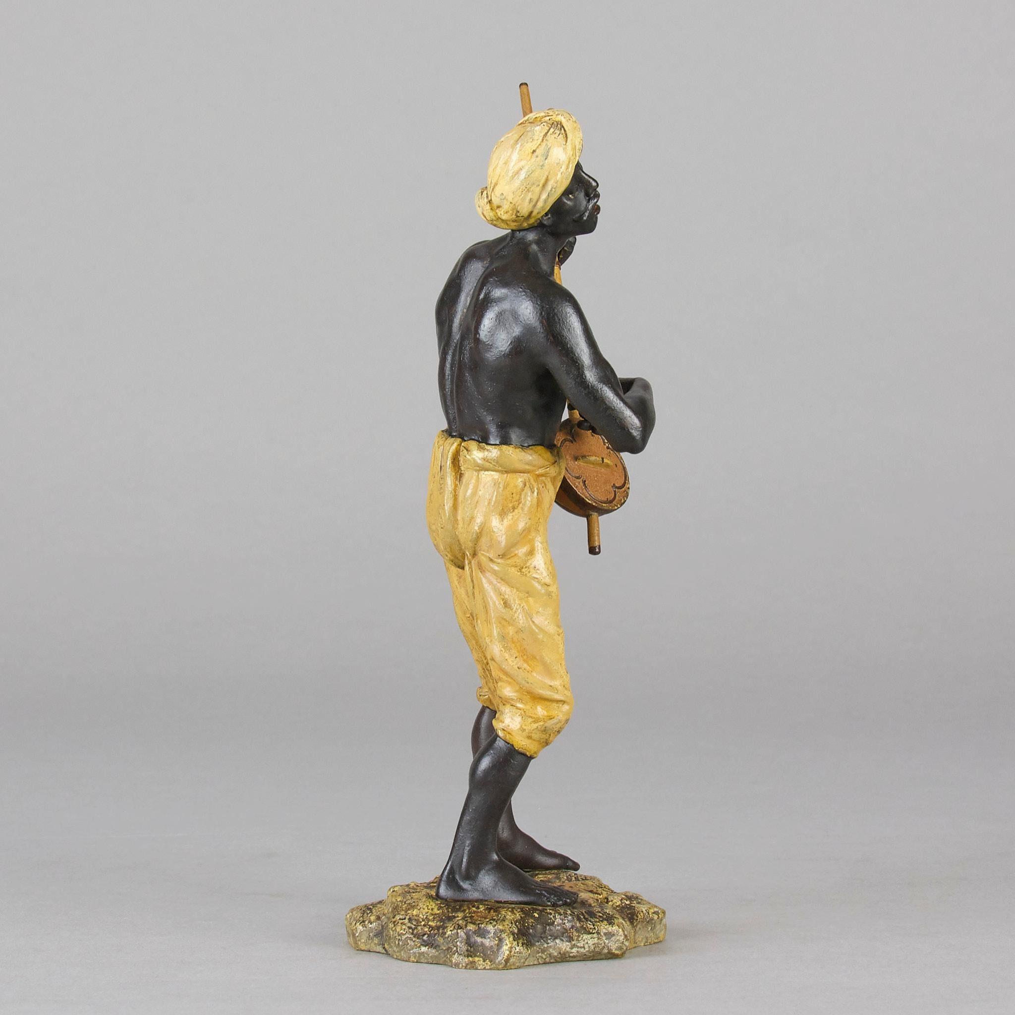 Early 20th Century Cold-Painted Bronze "Arab Muscian II" by Franz ...