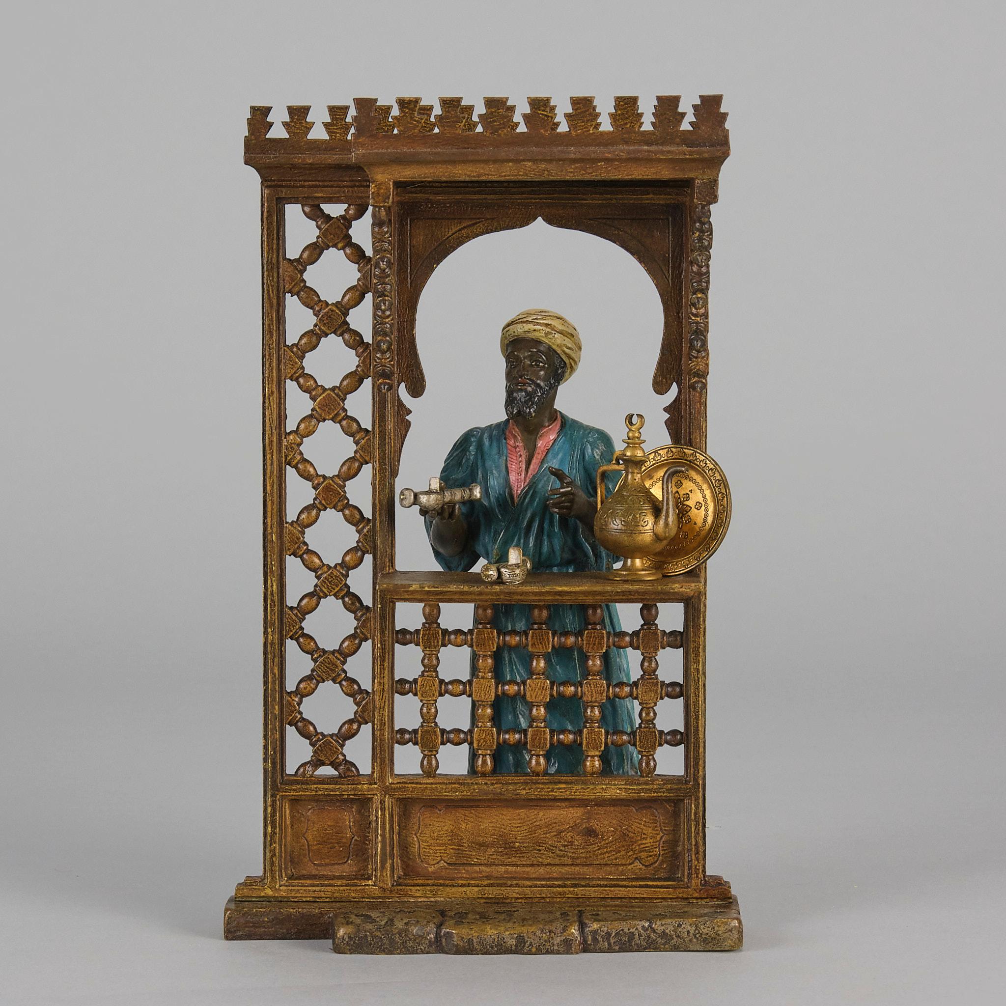 Early 20th Century Cold-Painted Bronze entitled "Arab Trader" by Franz ...
