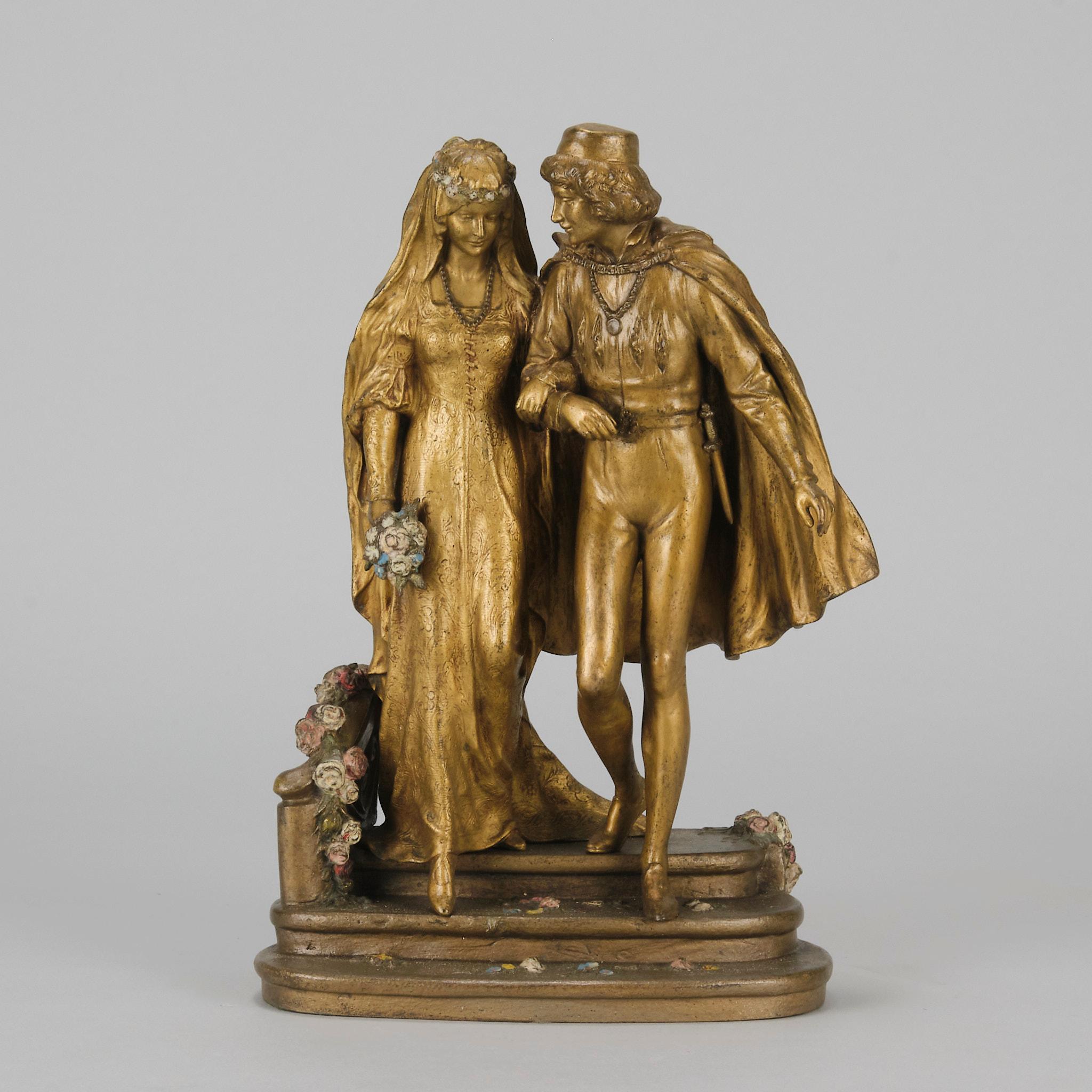 Early 20th Century Cold-Painted Bronze entitled "Marriage" by Franz ...
