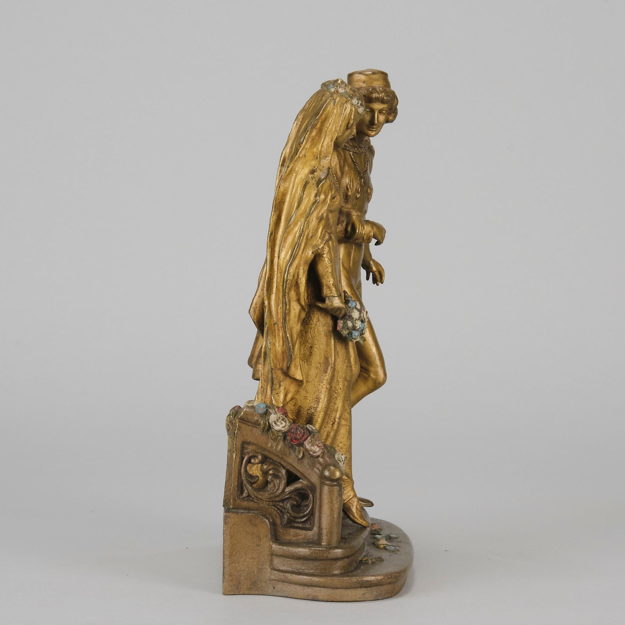 Early 20th Century Cold-Painted Bronze entitled "Marriage" by Franz ...