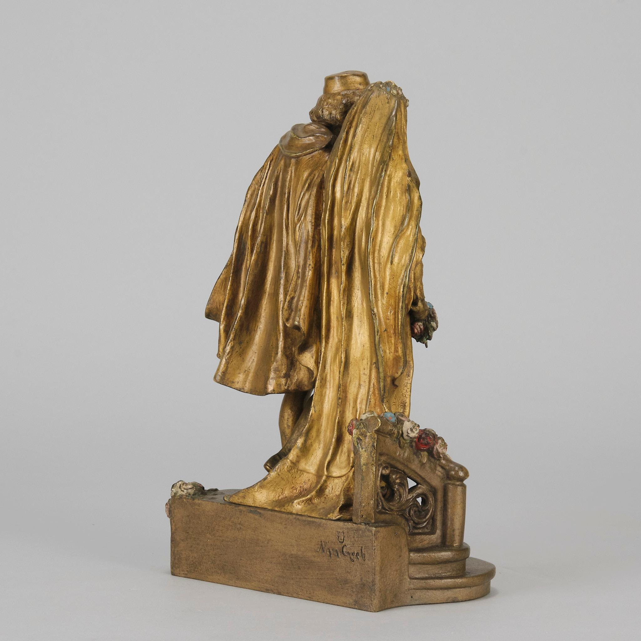 Early 20th Century Cold-Painted Bronze entitled "Marriage" by Franz ...