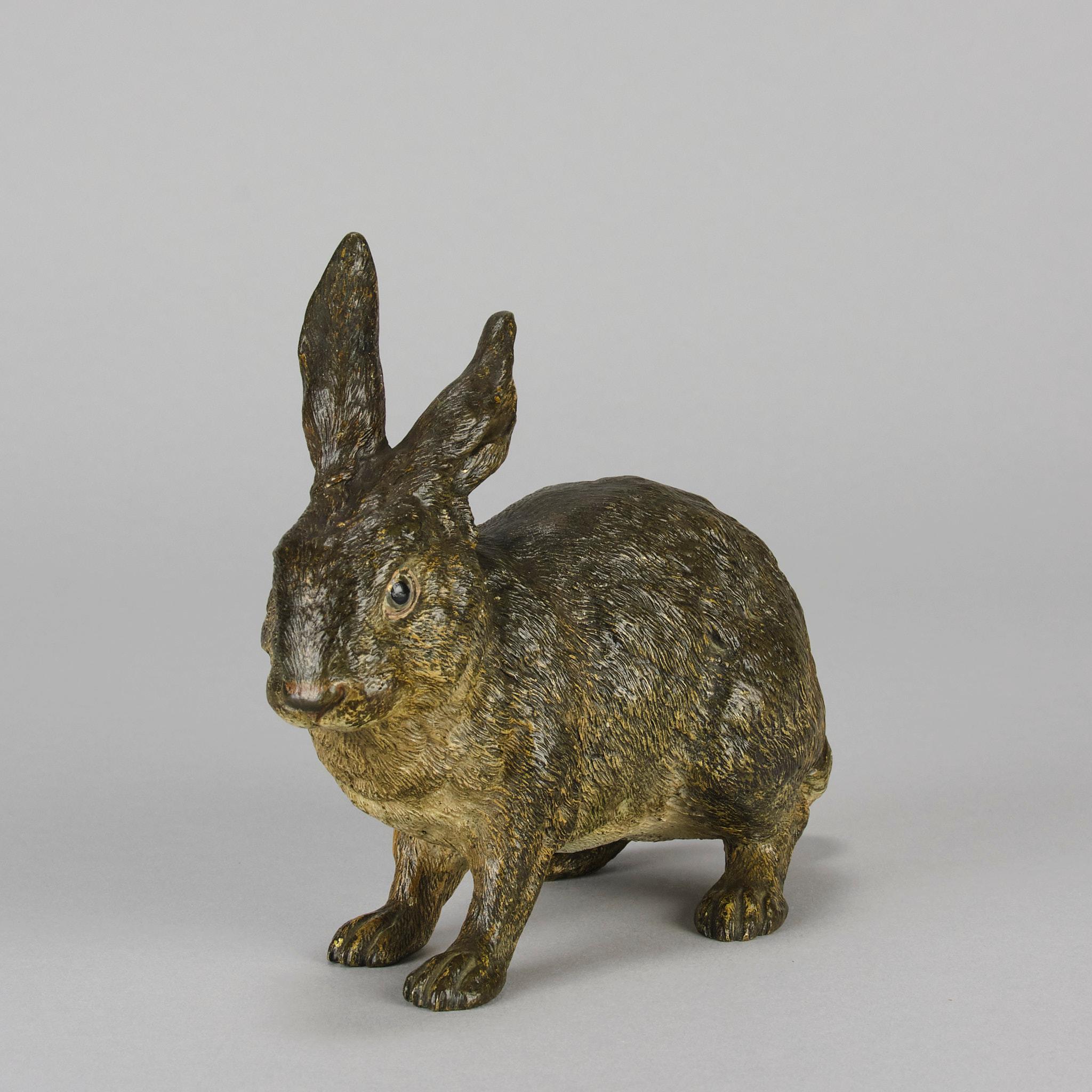Early 20th Century Cold-Painted Bronze entitled "Rabbit" by Franz ...