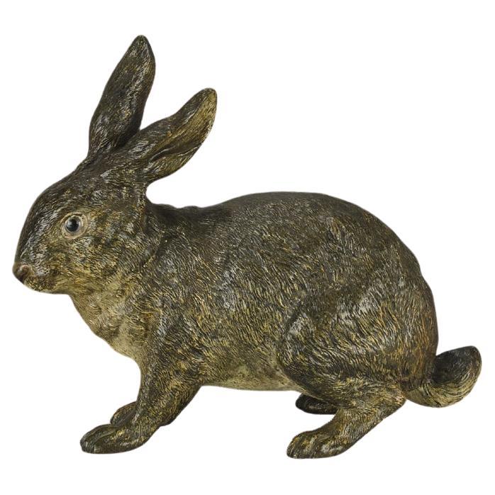 Early 20th Century Asian Bronze Pair of Rabbits For Sale at 1stDibs
