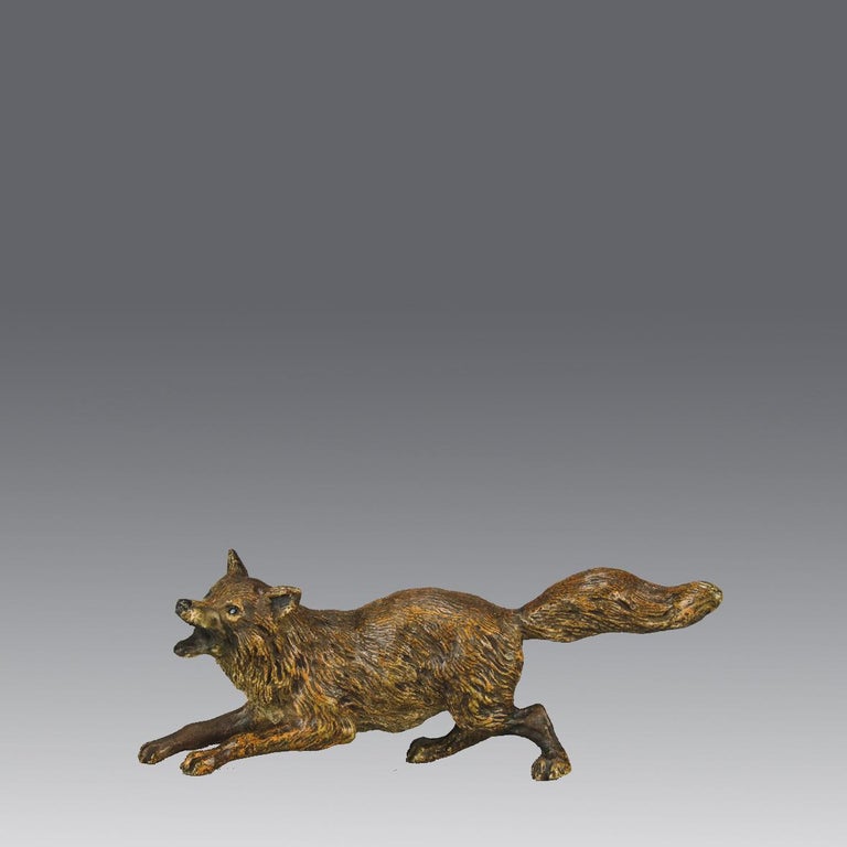Early 20th Century Cold-Painted Vienna Bronze Entitled "Fox" For Sale ...