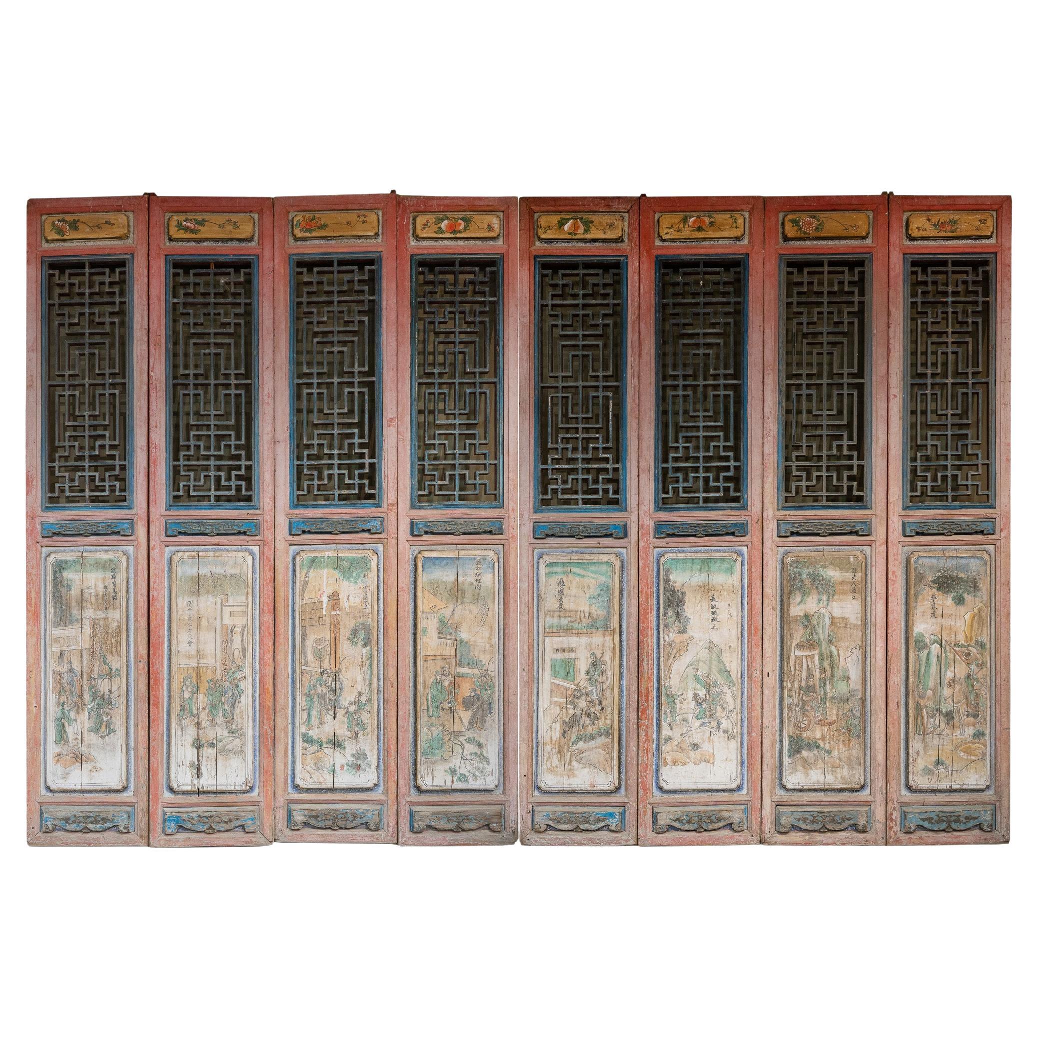 Antique Chinese Hand Carved Wooden Shanxi 4-Panel Doors at 1stDibs