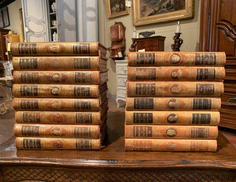 Early 20th Century Complete Set of Fifteen Leather Bound French History ...