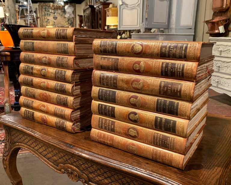 Early 20th Century Complete Set of Fifteen Leather Bound French History ...