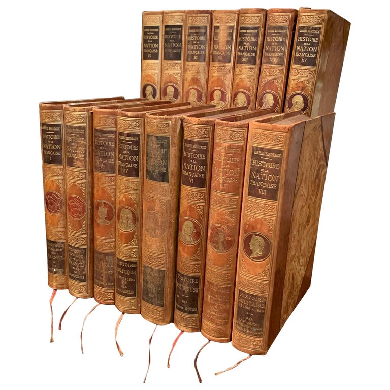 Early 20th Century Complete Set of Fifteen Leather Bound French History ...