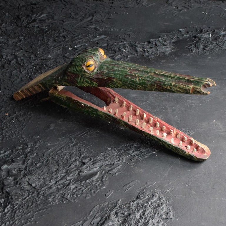 Early 20th Century Crocodile Folk-Art Hand-Crafted Puppet Head For Sale ...