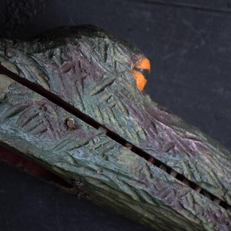 Early 20th Century Crocodile Folk-Art Hand-Crafted Puppet Head For Sale ...