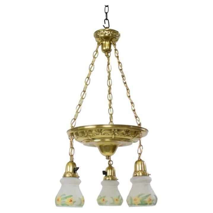 Five Light Brass Pan Light For Sale at 1stDibs