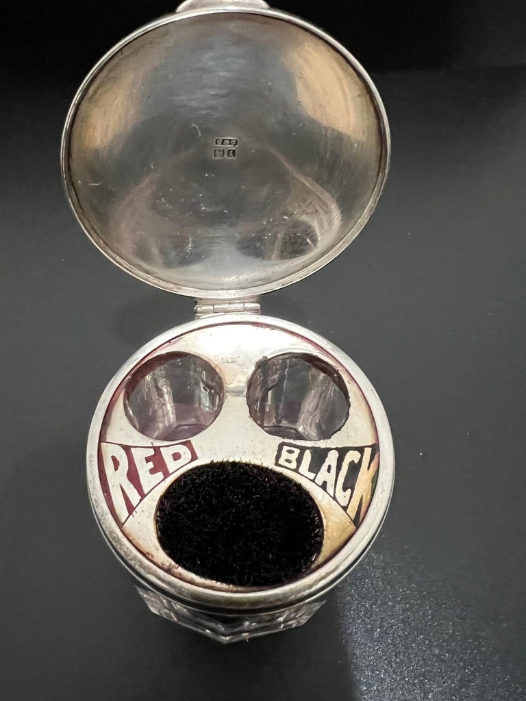 Early 20th Century Double Ink Well Red and Black with a Pen Wipe London ...