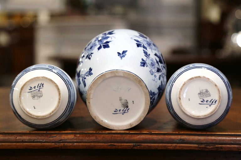 Early 20th Century Dutch Blue and White Maastricht Delft Mantel Three ...