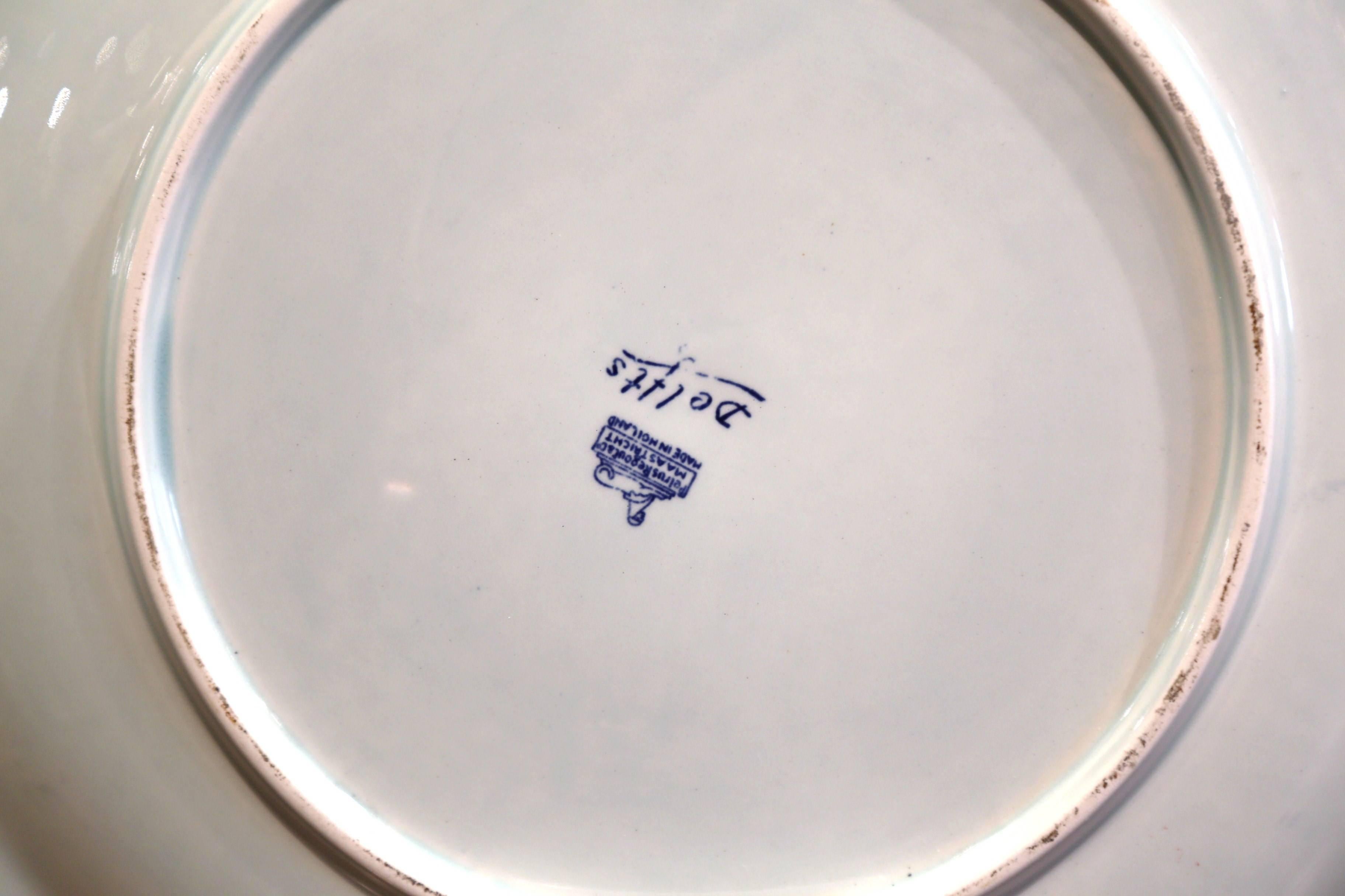 Early 20th Century Dutch Hand Painted Delft Platter with Pastoral Scene ...