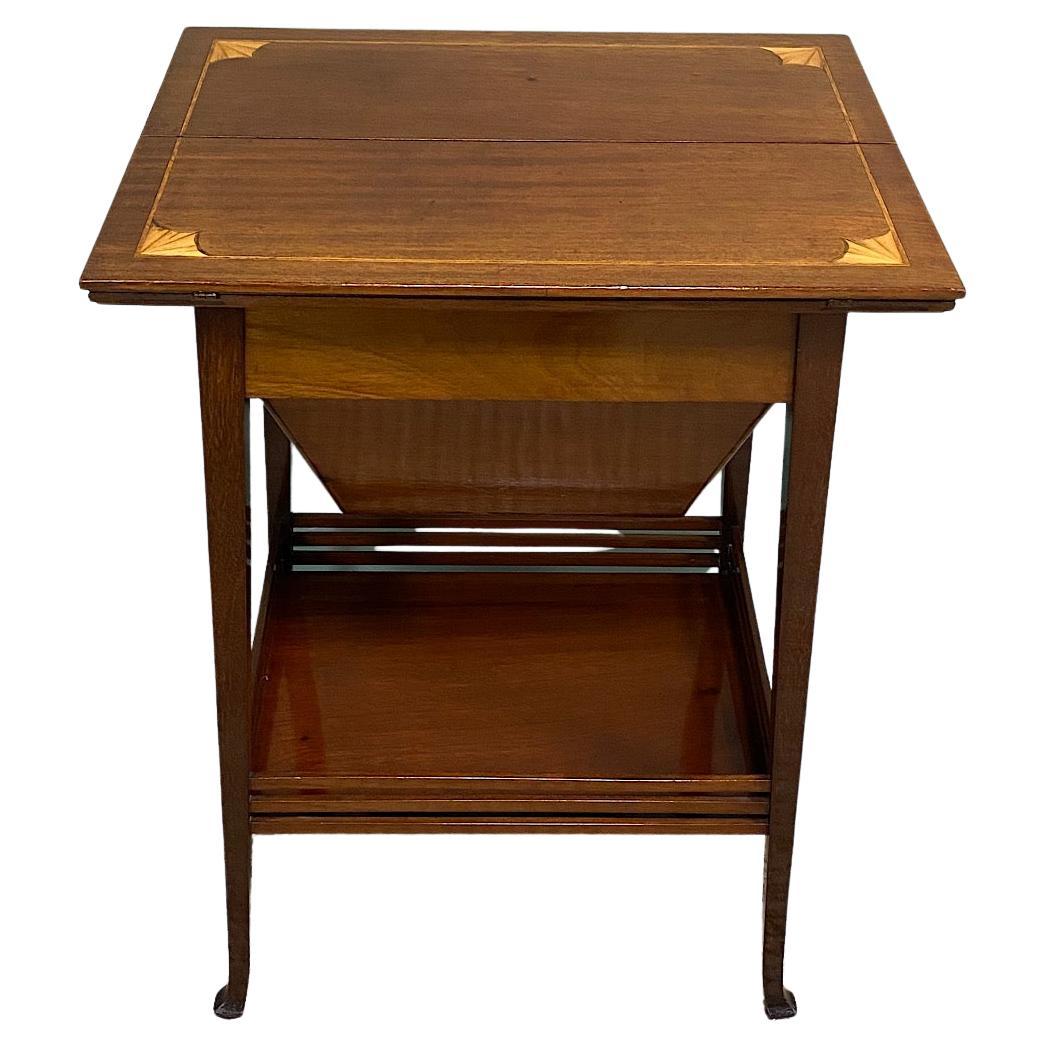Early 20th Century Edwardian Inlaid Mahogany Bookstand For Sale at 1stDibs