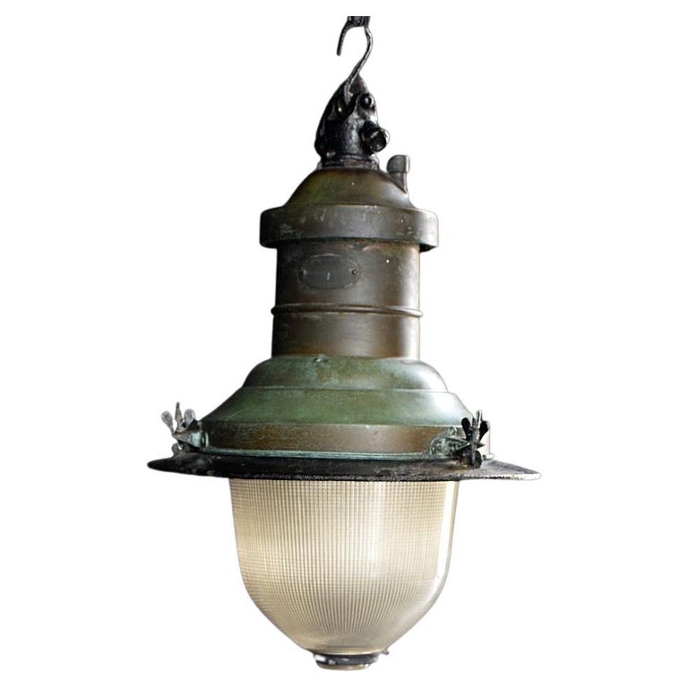 Early 20th Century English Copper Holophane Streetlight at 1stDibs
