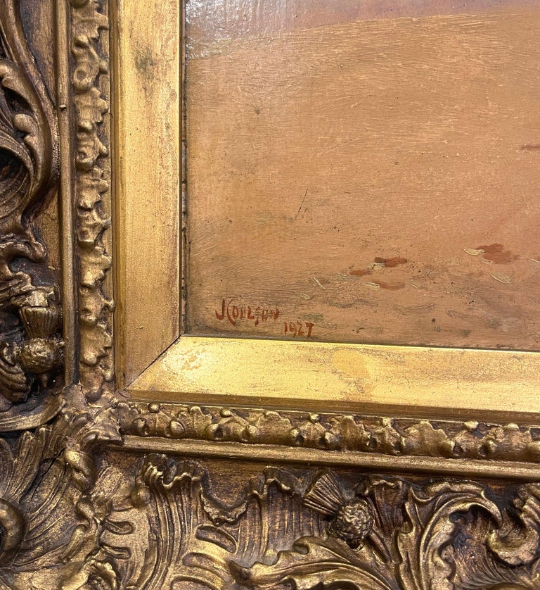 Early 20th Century English Framed Oil on Board Painting Signed J ...