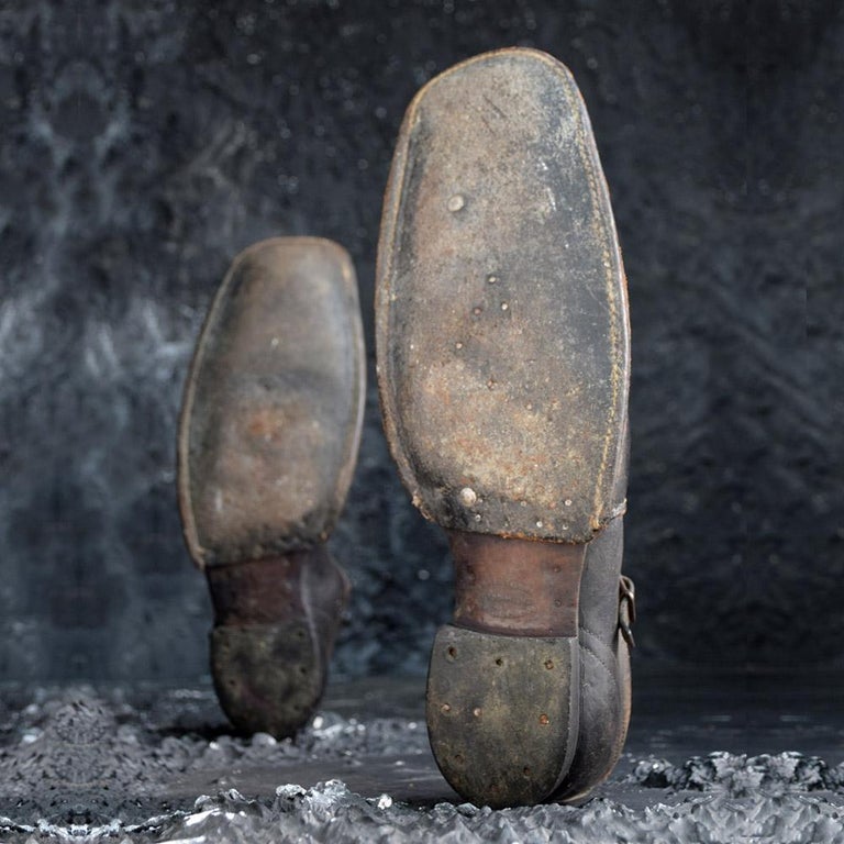 Early 20th Century English Handmade Leather Clown Shoes at 1stDibs