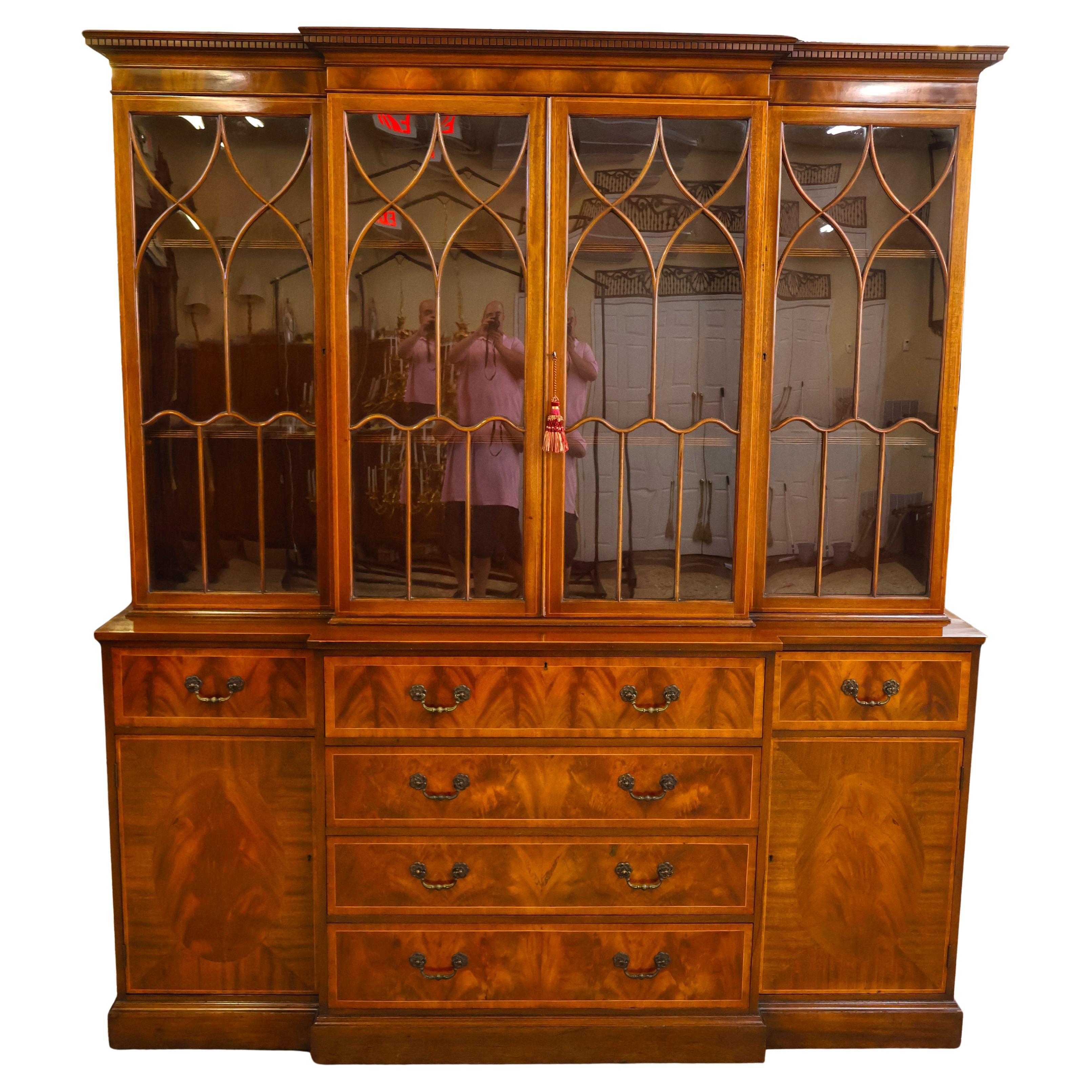 Burled Walnut Italian Francesco Molon Giemme Bookcase China Cabinet ...