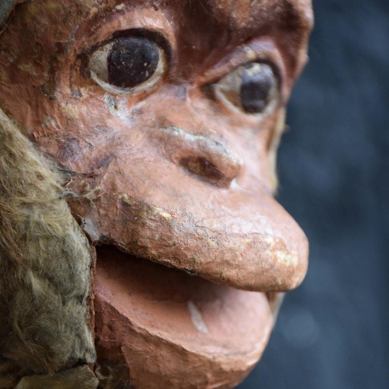 Early 20th Century English Monkey Articulated Puppet Head at 1stDibs