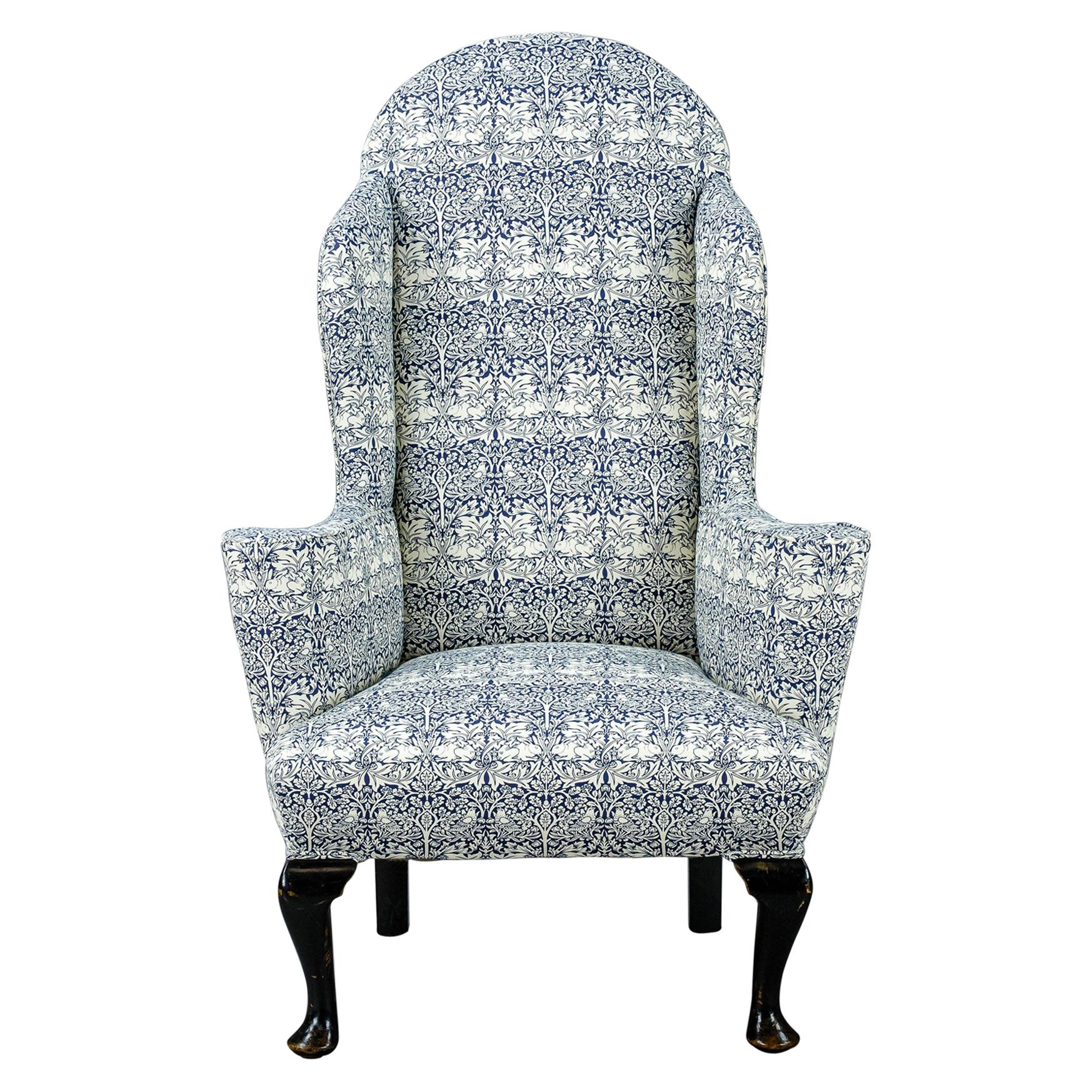 Queen Anne Armchair in Carved Wood and Tapestry, Beginning of 20th ...