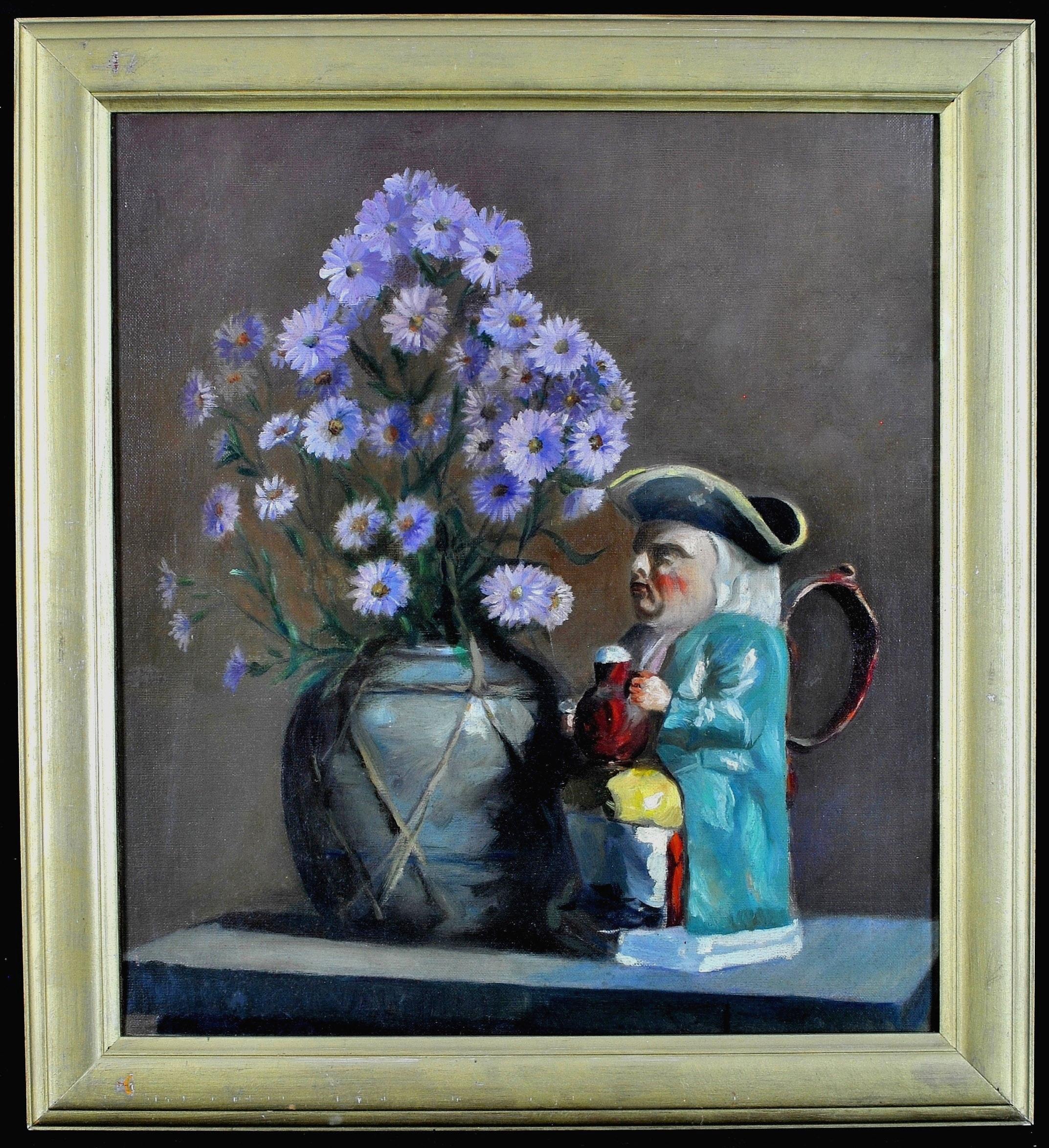 Early 20th Century English School - Flowers and Toby Jug - English Oil ...