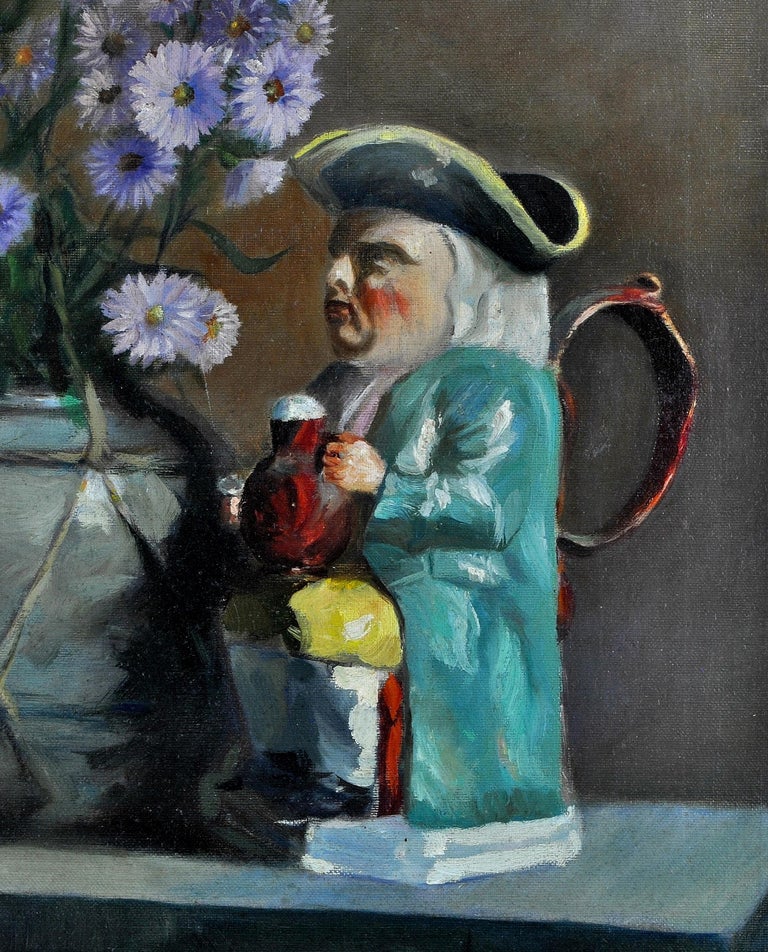 Early 20th Century English School - Flowers and Toby Jug - English Oil ...