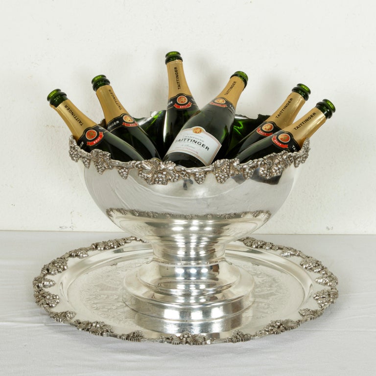 Early 20th Century English Silver Plate Hotel Champagne Bucket with ...