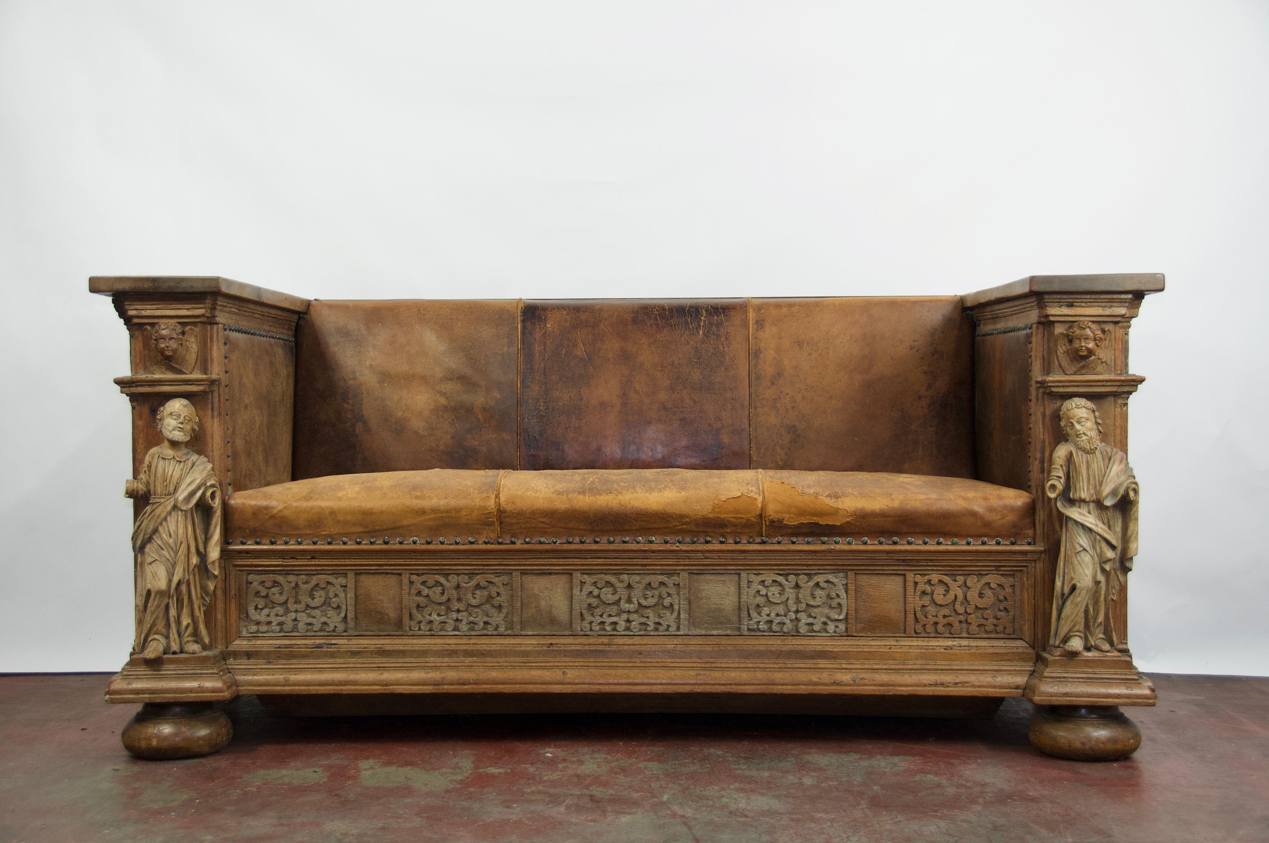 Early 20th Century European Leather Sofa at 1stDibs