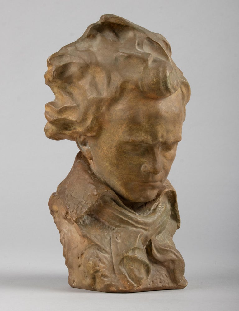 Early 20th Century Expressive Bust of Beethoven Made of Patinated ...