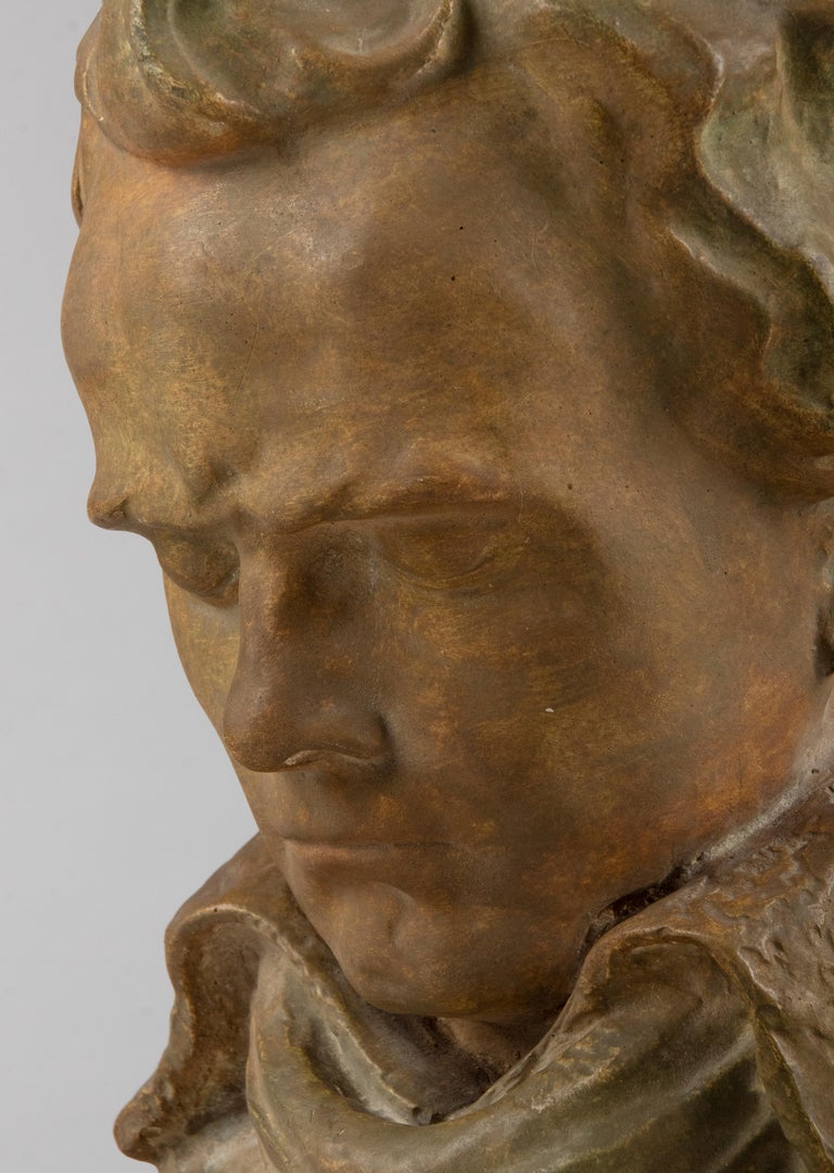 Expressionistische Beethoven-Büste aus patiniertem Gips aus dem frühen ...