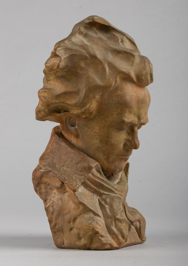 Early 20th Century Expressive Bust of Beethoven Made of Patinated ...