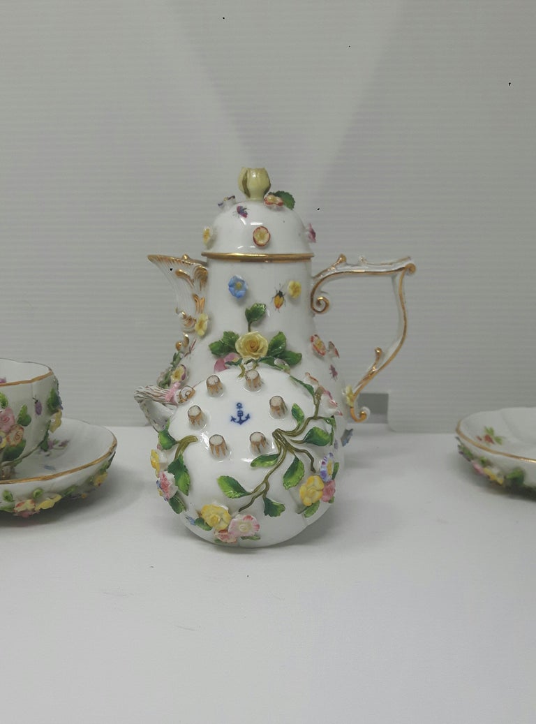 Early 20th Century Flower Encrusted Tete a Tete 'Tea for Two' For Sale ...