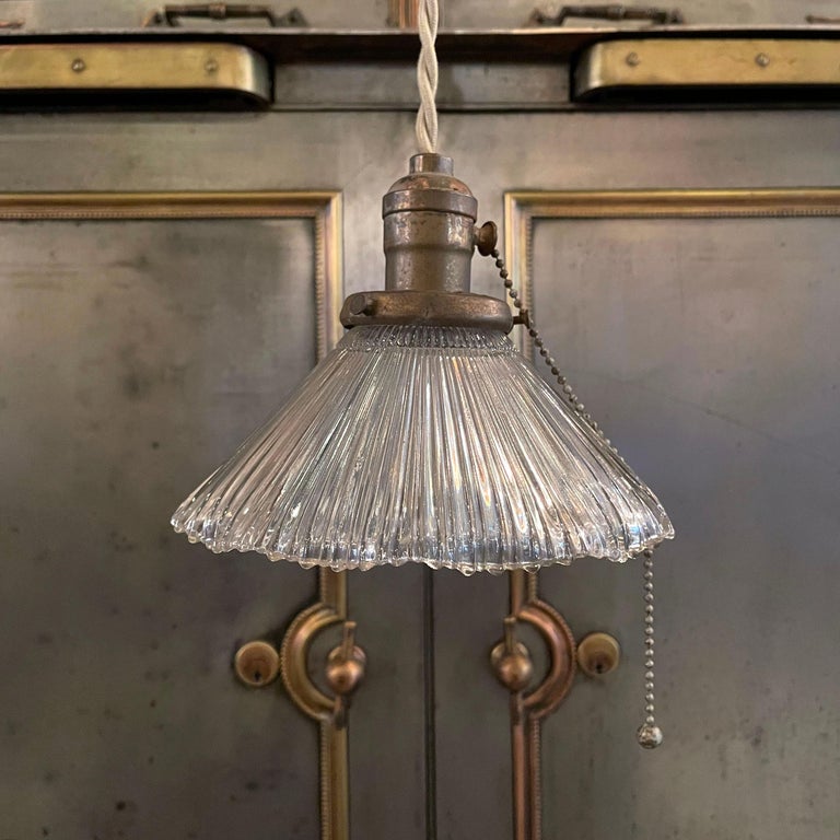 Early 20th Century Fluted Ruffle Glass Pendant Light For Sale at ...