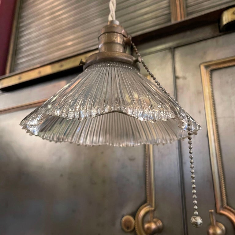 Early 20th Century Fluted Ruffle Glass Pendant Light For Sale at ...