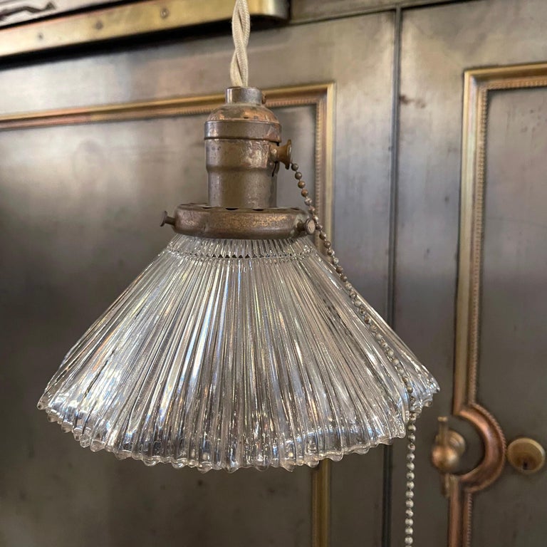 Early 20th Century Fluted Ruffle Glass Pendant Light For Sale at ...