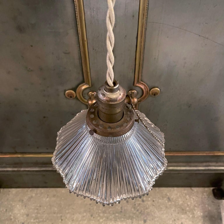 Early 20th Century Fluted Ruffle Glass Pendant Light For Sale at ...