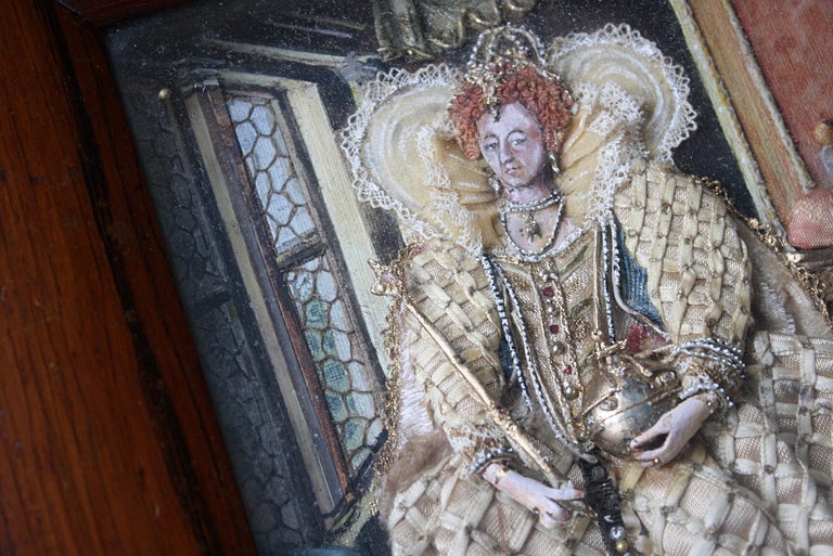 Early 20th Century Folk Art Appliqué Collages Henry vii and Queen ...