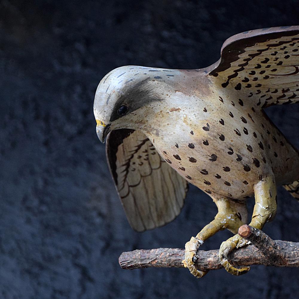 Early 20th Century Folk Art German Carved Bird of Prey For Sale at 1stDibs