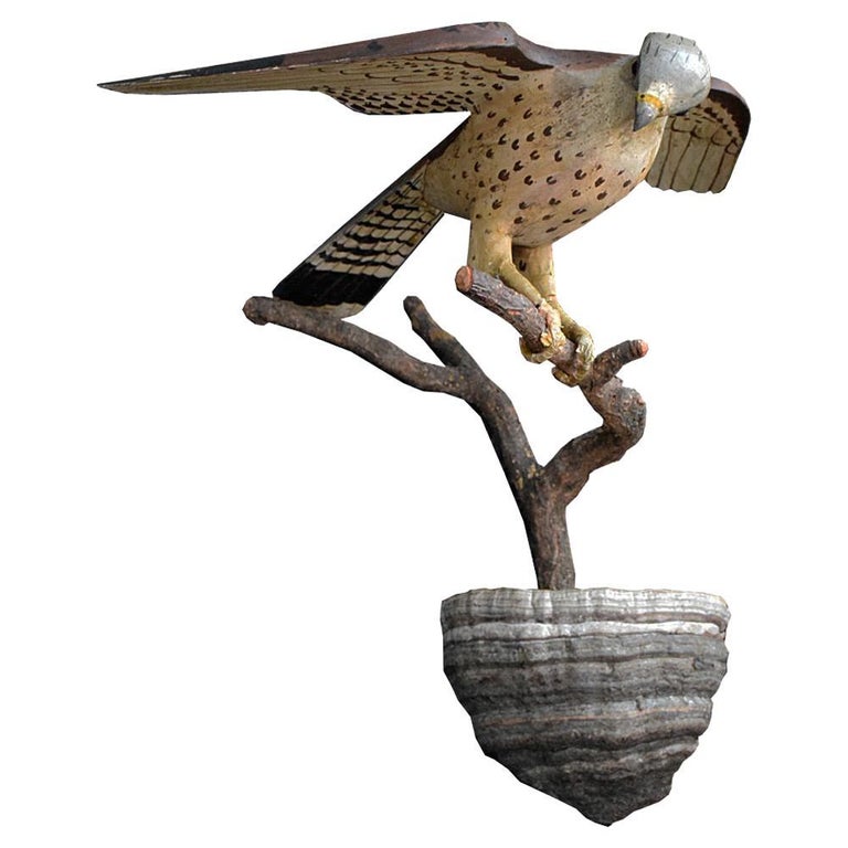 Early 20th Century Folk Art German Carved Bird of Prey For Sale at 1stDibs
