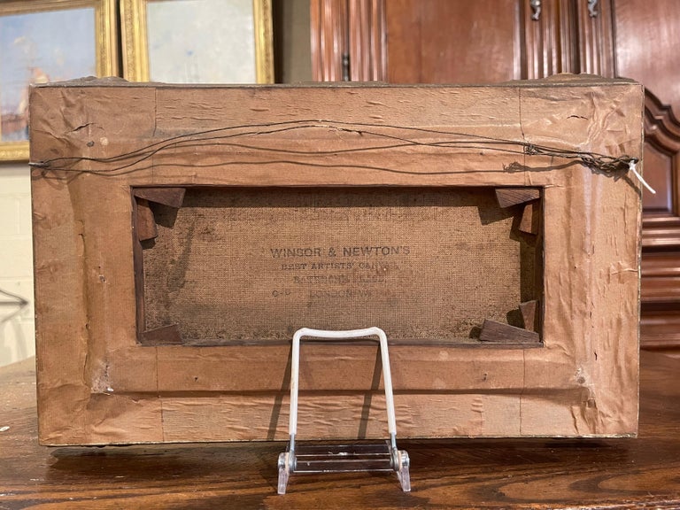 Early 20th Century Framed River Side Chateau Oil Painting Signed W ...