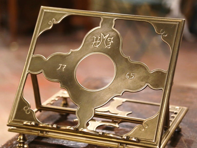 Early 20th Century French Adjustable Brass Table Book Stand or Music ...