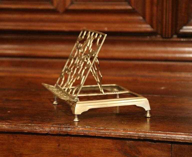 Early 20th Century French Adjustable Brass Table Music Stand Book ...