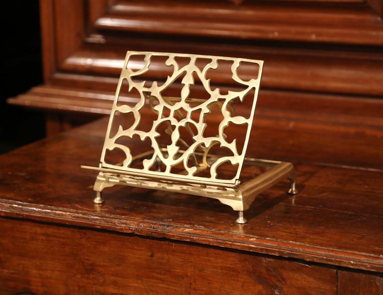 Early 20th Century French Adjustable Brass Table Music Stand Book ...