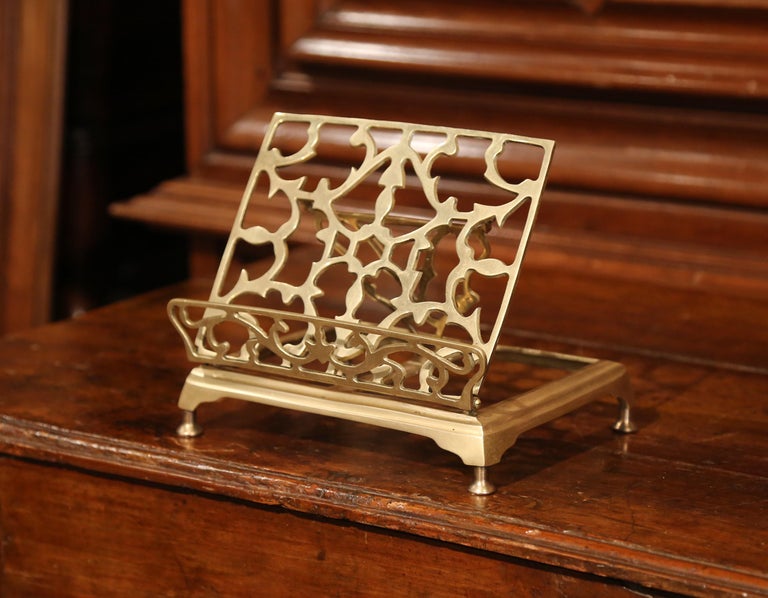 Early 20th Century French Adjustable Brass Table Music Stand Book ...