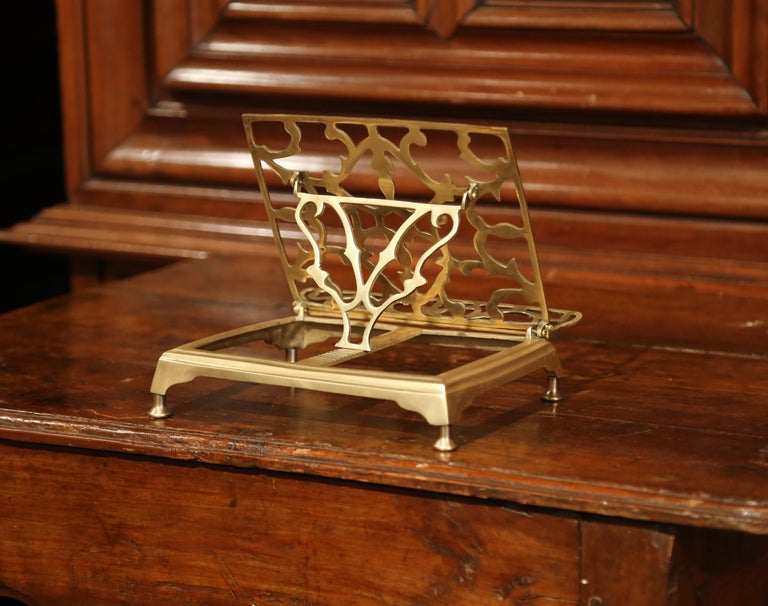 Early 20th Century French Adjustable Brass Table Music Stand Book ...