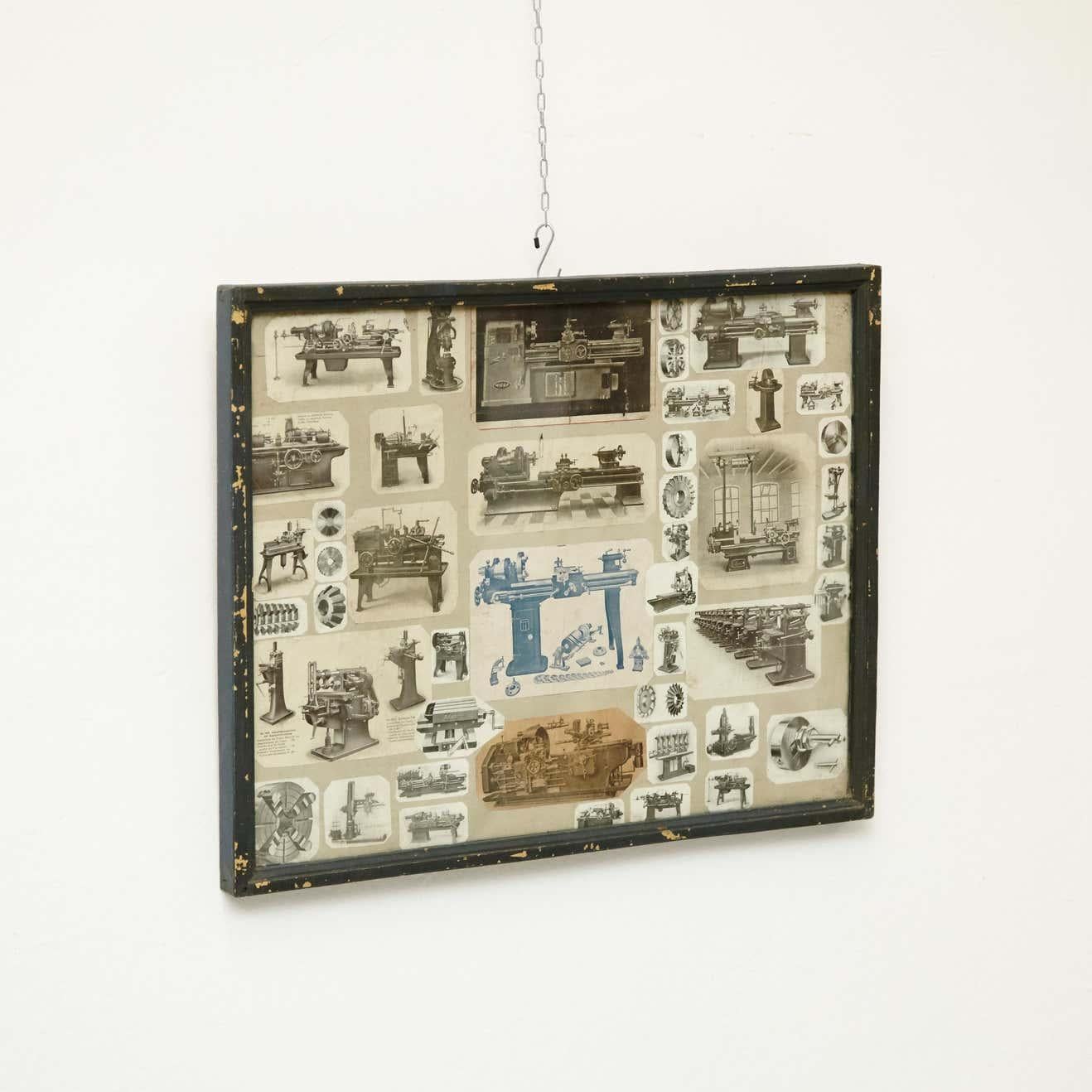 Early 20th Century French Antique Machines Collage Composition For Sale ...