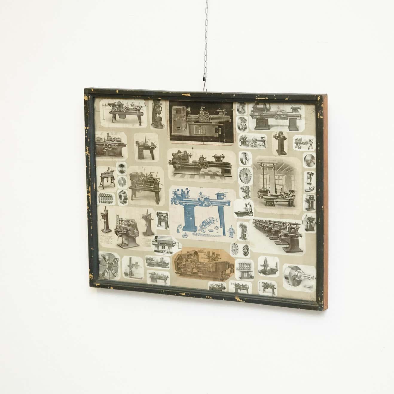 Early 20th Century French Antique Machines Collage Composition For Sale ...