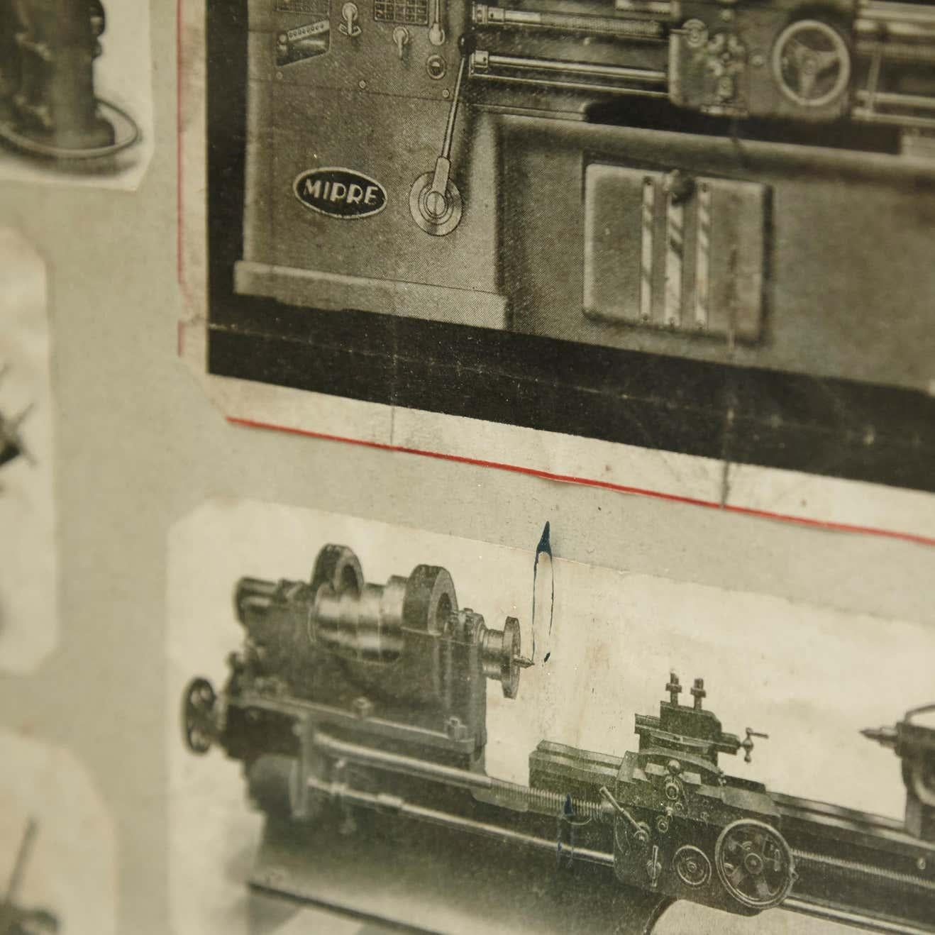 Early 20th Century French Antique Machines Collage Composition For Sale ...